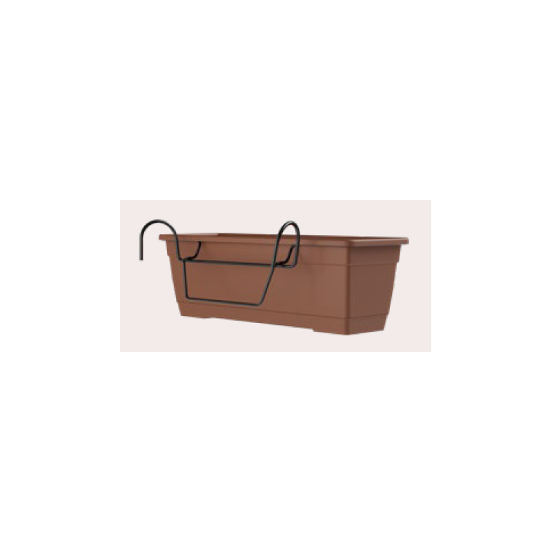 Plant pot Birka 80 x 17 x h16cm with mount kit, ash